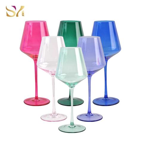 Custom Wholesale Colored Wine Glasses Stemware Manufacturer Supplier