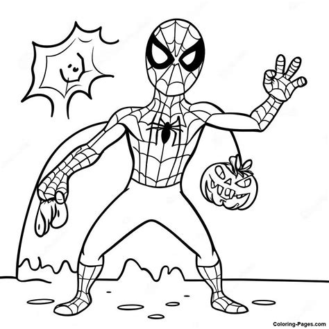 Spiderman Halloween Coloring Pages