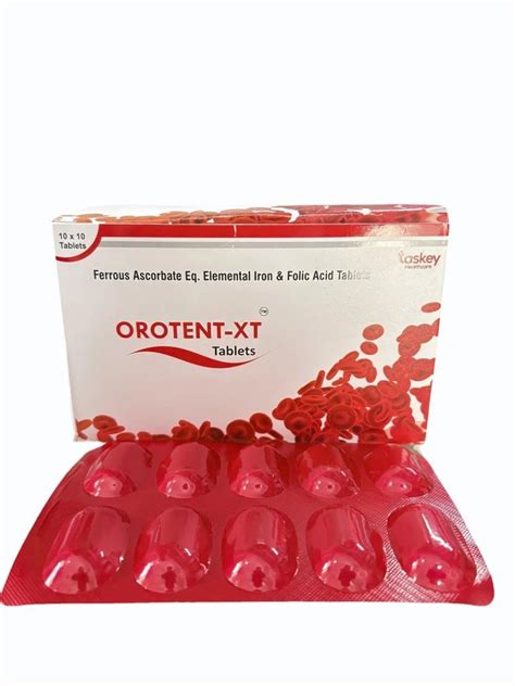 Ferrous Ascorbate Folic Acid Film Coated Tablets 10x10 At Best Price