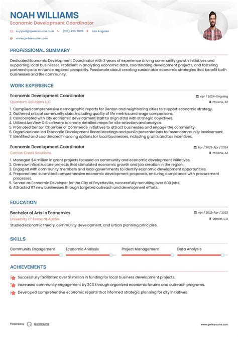 10 Economic Development Coordinator Resume Samples And Templates For 2025