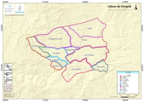 Mapa De Aldeas Sistema Nacional De InformaciÓn Territorial De Honduras