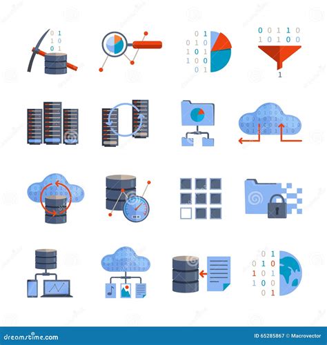 Big Data Processing Technology Storage And Analysis Capturing Digital Information Vector