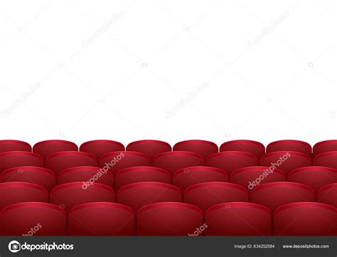 Rows Red Cinema Theater Seats Isolated White Background Realistic