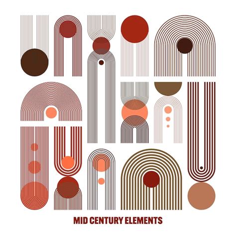 Elements Darc Et De Cercle Du Milieu Du Siècle Formes Géométriques Modernes Design Contemporain
