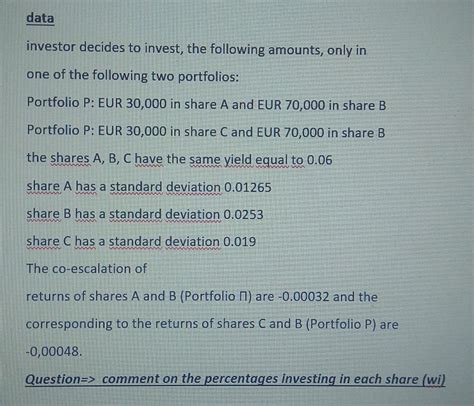 Solved Investor Decides To Invest The Following Amounts