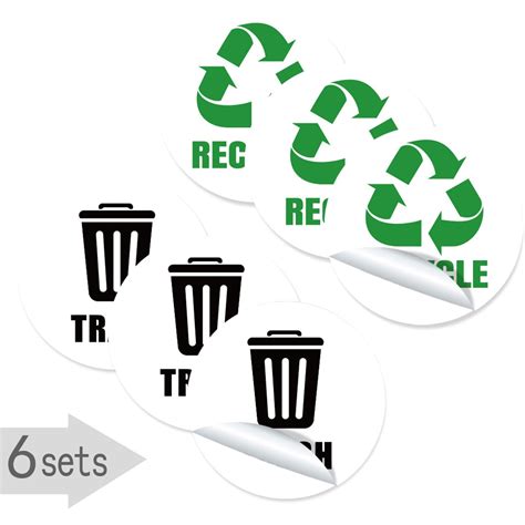 Cmrtew Recyclable And Non Recyclable Sticker Labels Waterproof Self