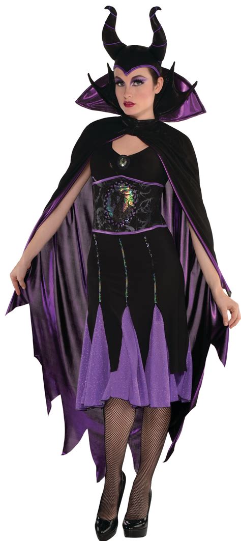 Adult Disney Maleficent Cape With Pointed Collar Blackpurple One