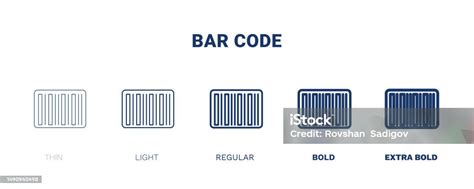 Bar Code Icon Thin Light Regular Bold Black Bar Code Icon Set From