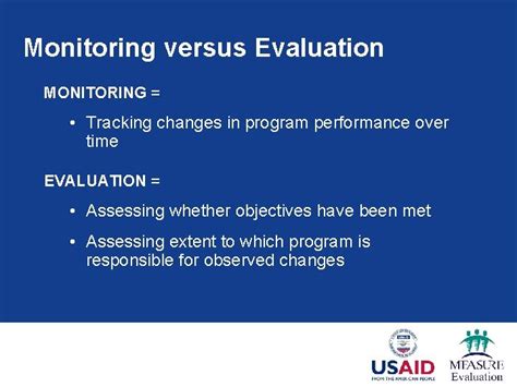 Principles Of Monitoring And Evaluation Measure Evaluation With