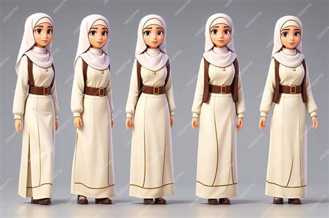 Premium Photo Flat Style Arab Women Constructor Customize Expressions