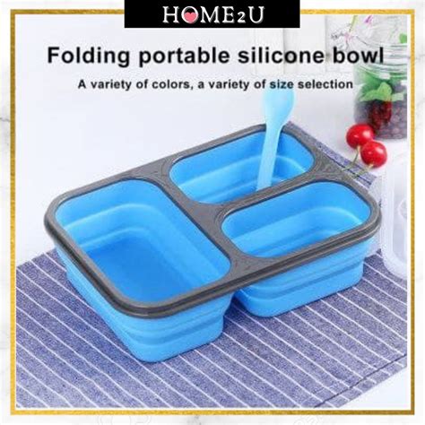 Silicone Collapsible Foldable Tupperware Bpa Free Container Food Grade Storage Lunch Box