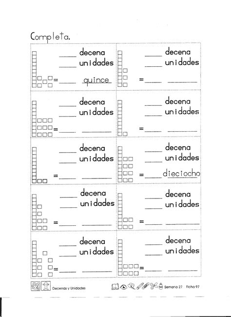 Decenas Y Unidades 1er Grado Ficha Imprimible De Repaso Decenas Y Unidades Matemáticas De
