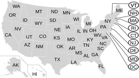 Download Usa States 2 Letters Clipartkey