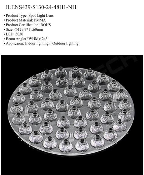 Led Spot Light Lens Array 24 Degree Tir Focusing Led Lens Reflector