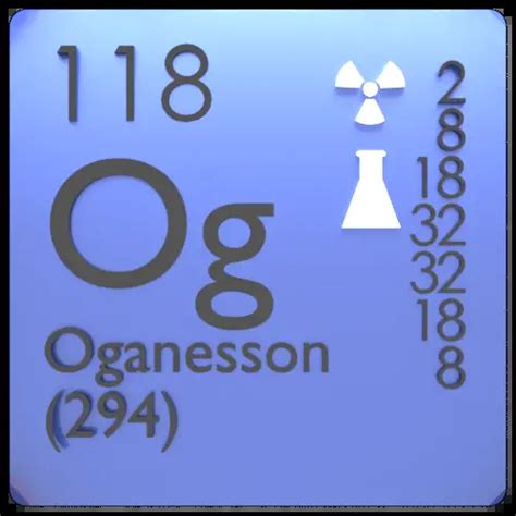 Oganesson Periodic Table Atomic Number Mass Radius Density