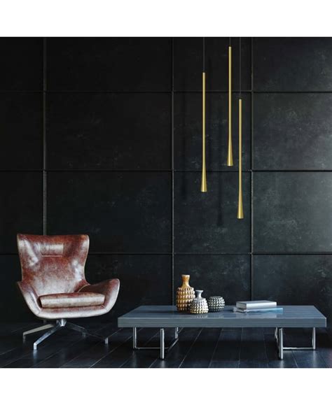 20143 Led Pendant Light 6w 3000k Aluminium Black Canopy Brass Lamp