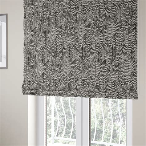 Piccadilly Collection Leaf Floral Pattern Woven Upholstery Black