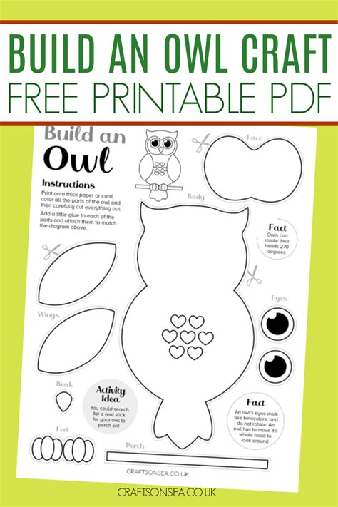 Build An Owl Craft Free Cut And Paste Activity Crafts On Sea