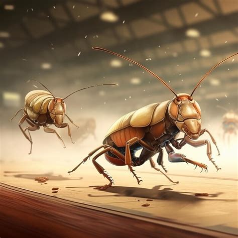 Premium Photo Cockroach Races 3d Illustration
