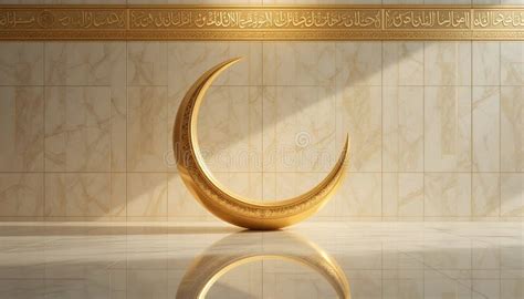 Golden Crescent Moon Symbol Of Islam Stock Illustration Illustration