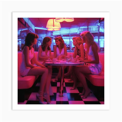 Diner Girls Art Print By Ai And Designs By Nina Fy