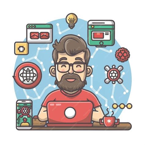 Premium Ai Image Cartoon Of A Web Developer Working