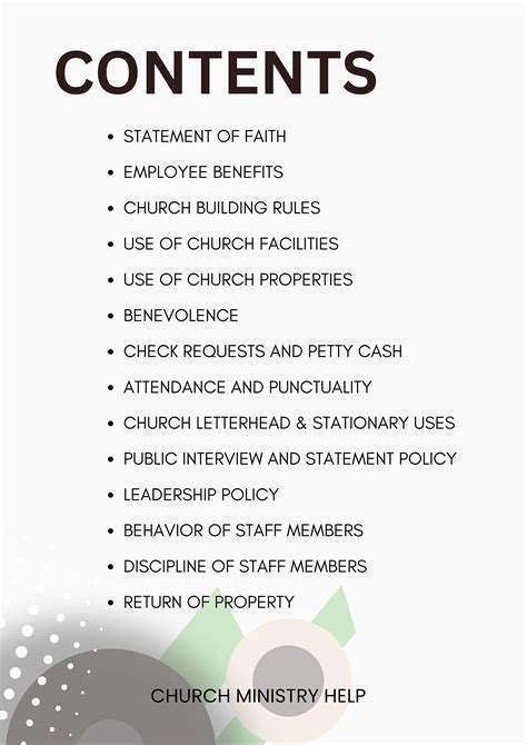 Church Policy And Procedures Template Editable Word Form Human