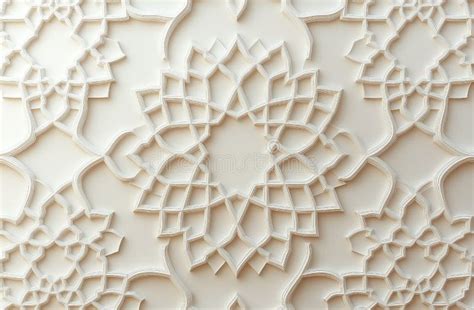 Ornate 3d Islamic Geometric Pattern In Beige Relief Stock Illustration