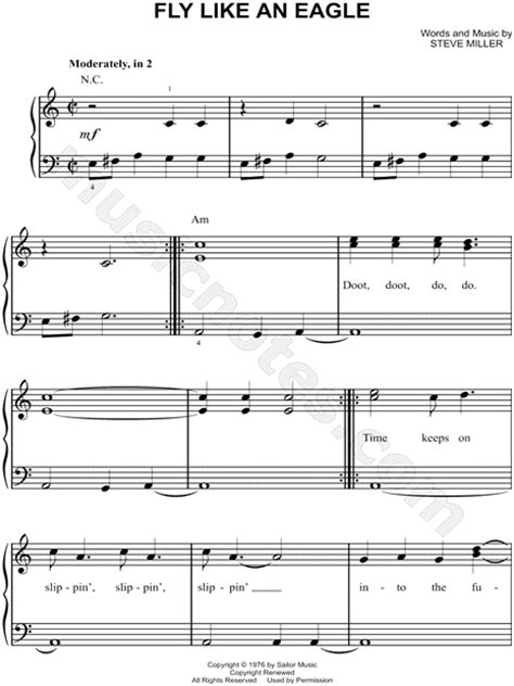 Steve Miller Band Fly Like An Eagle Sheet Music Easy Piano In A Minor Download And Print