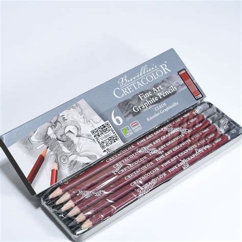 Набор графитных карандашей CRETACOLOR Cleos Fine Art 6 шт, мет.пенал ...