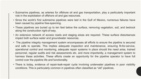 Case Study On Underwater Pipieline Leaks And Its Environmental Impacts