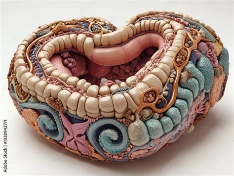 Human Digestive System Anatomy Cutaway Including Mouth Stomach Liver