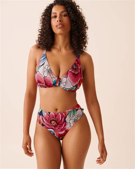 Floral Pop Mid Rise Cheeky Bikini Bottom La Vie En Rose