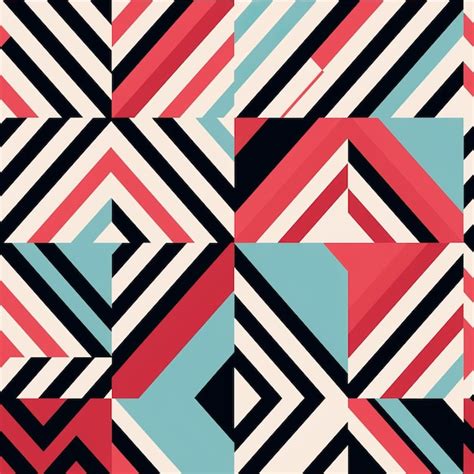 Premium Photo Bold Geometric Pattern In Red Blue And Black