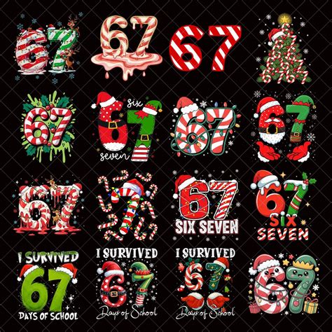 Six Seven Candy Cane Christmas Bundle Png 67 Christmas Png 67 Xmas