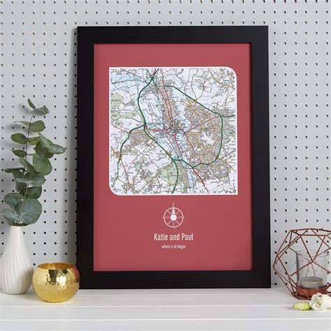 Personalised Favourite Place Uk Postcode Map Print By Maps International