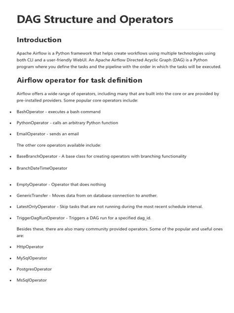 Overview Dag Structure And Operators 1 Pdf Computer Science