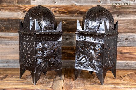 Vintage Moroccan Perforated Tin Lanterns