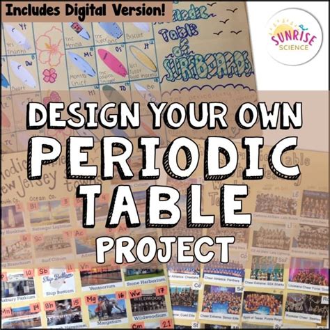 Periodic Table Project Design Your Own By Sunrise Science Tpt