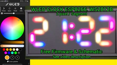 Wled Clock Esp8266 Ws2812b 2 Pixel Segment Free Firmware Youtube
