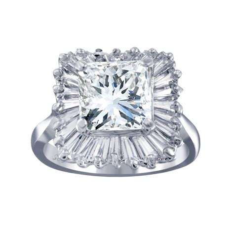 Clearance Rhodium Plated 925 Sterling Silver Clear Baguette Square Cz