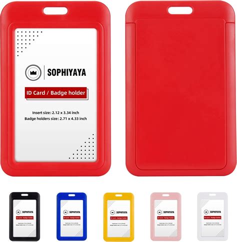 2 Pack Sliding Id Badge Holder Heavy Duty Hard Plastic Sleeve Secures