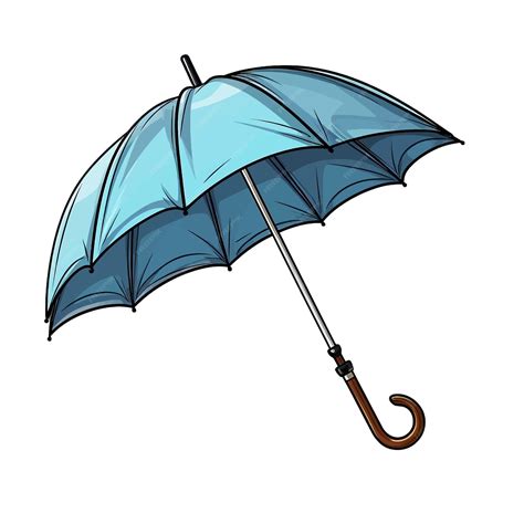 Dibujado A Mano Umbrella Dibujos Animados Vector Ilustrado Clipart Fondo Blanco Vector Premium
