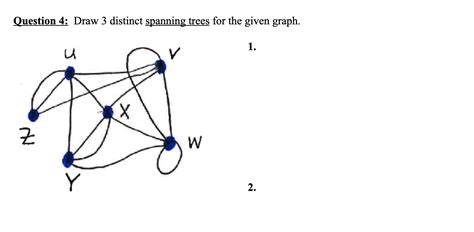 Solved Question 4 Draw 3 Distinct Spanning Trees For The