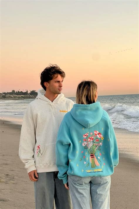 T Giving Hoodie In Blue And Heather Gray Dandy Worldwide Hoodies