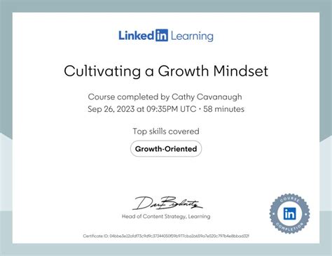 Cathy Cavanaugh On Linkedin Certificate Of Completion
