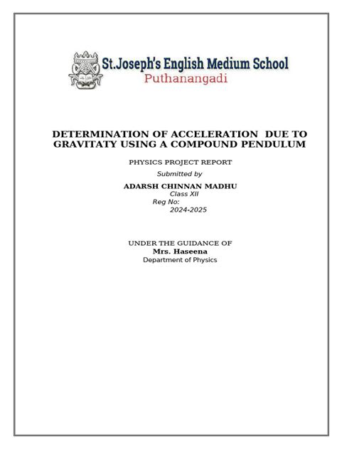 Phy Project Pdf Pendulum Oscillation