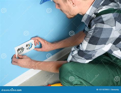 Male Electrician Repairing Socket In Flat Stock Image Image Of Occupation Troubleshooting