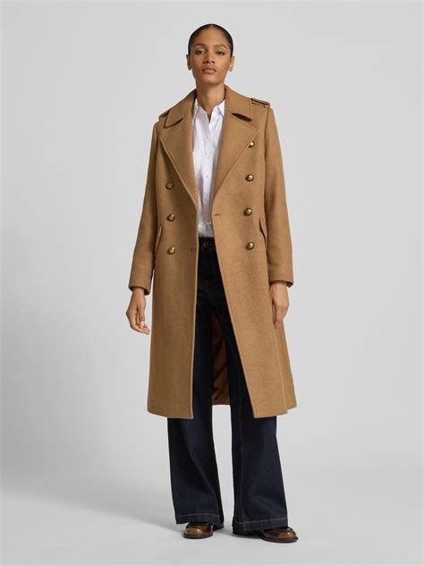 Barbour Regular Fit Lange Jas Van Wolmix Model Cottesmore In Camel
