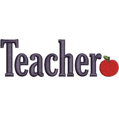 Teacher Word Digitized Embroidery Design E4hats